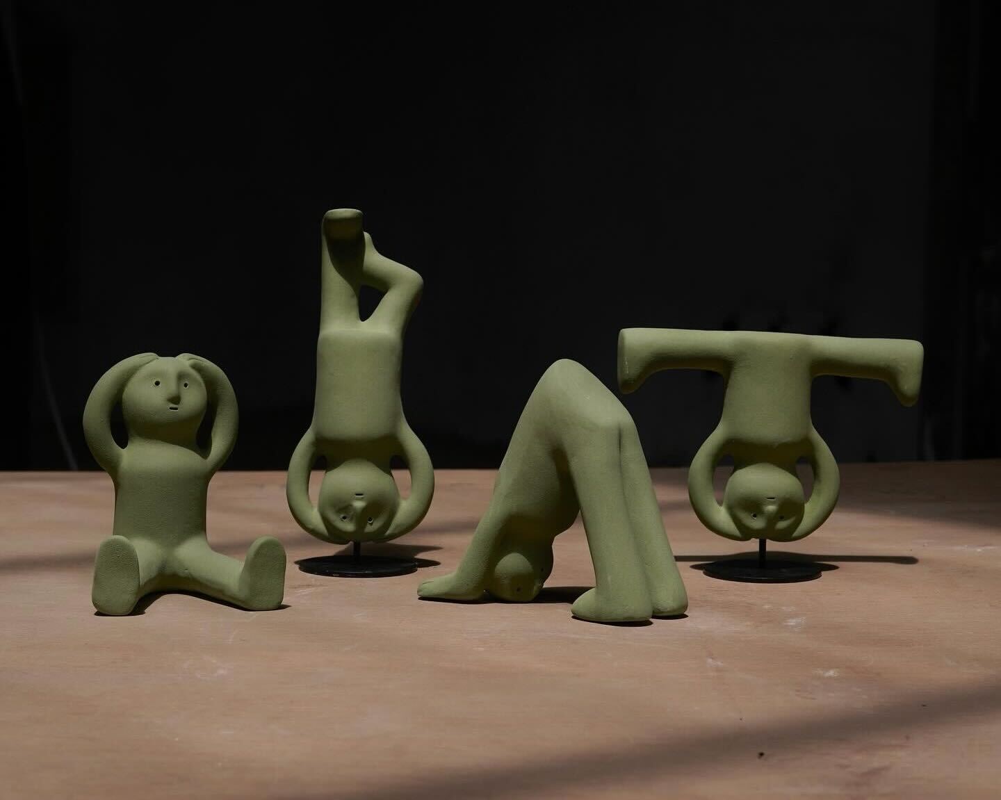 Keep Trying Series - Coloured: Expressive Stoneware Sculpture by Aman Khanna, Handcrafted by Claymen